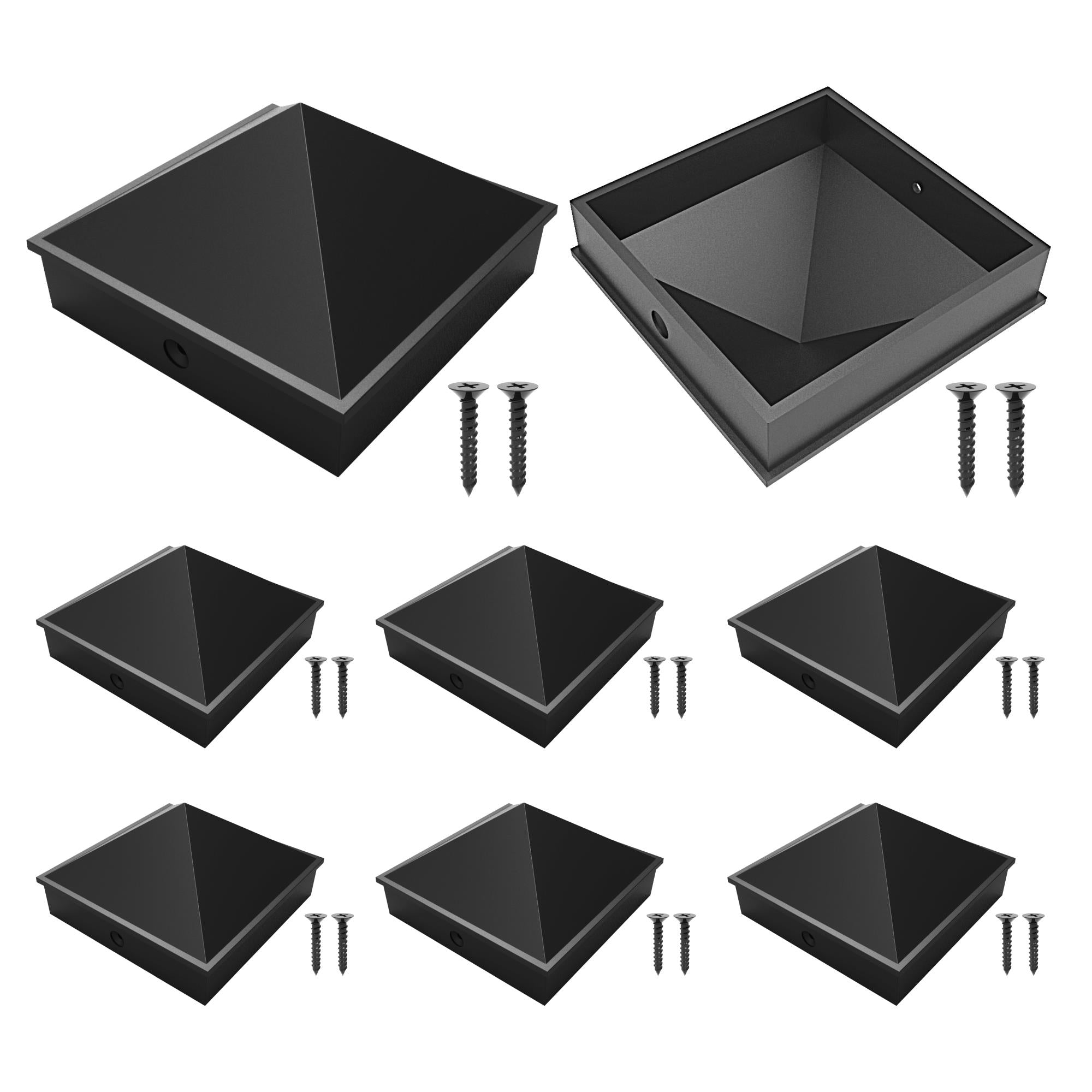 KASTFORCE KF4016 8 pcs Nylon Deck Railing Caps with 16 pcs Rust-Free S